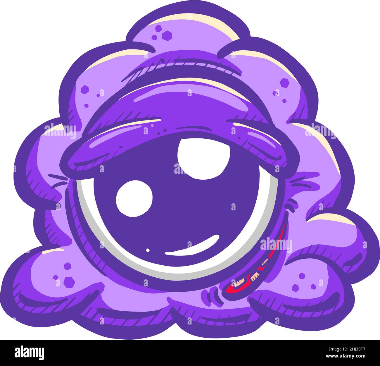 A Slimy Jelly Cartoon Alien Monster with One Big Eye Stock Vector Image ...