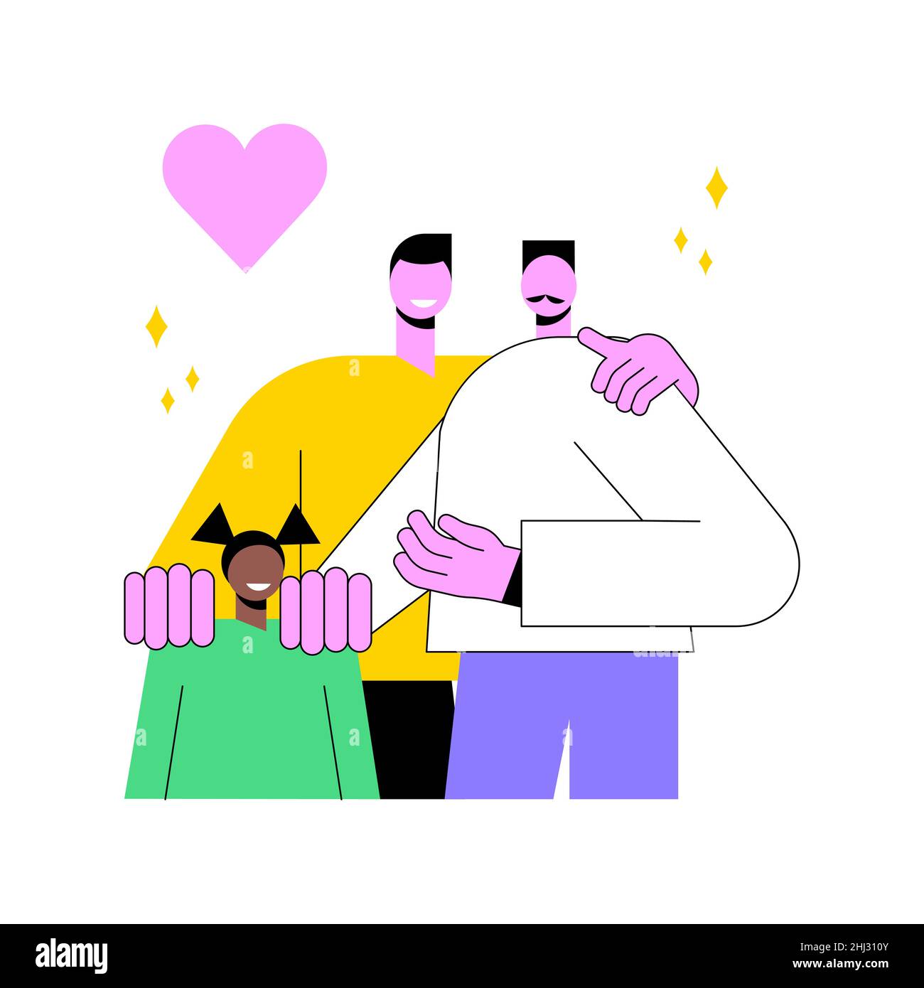Caring adoptive fathers abstract concept vector illustration. Foster ...