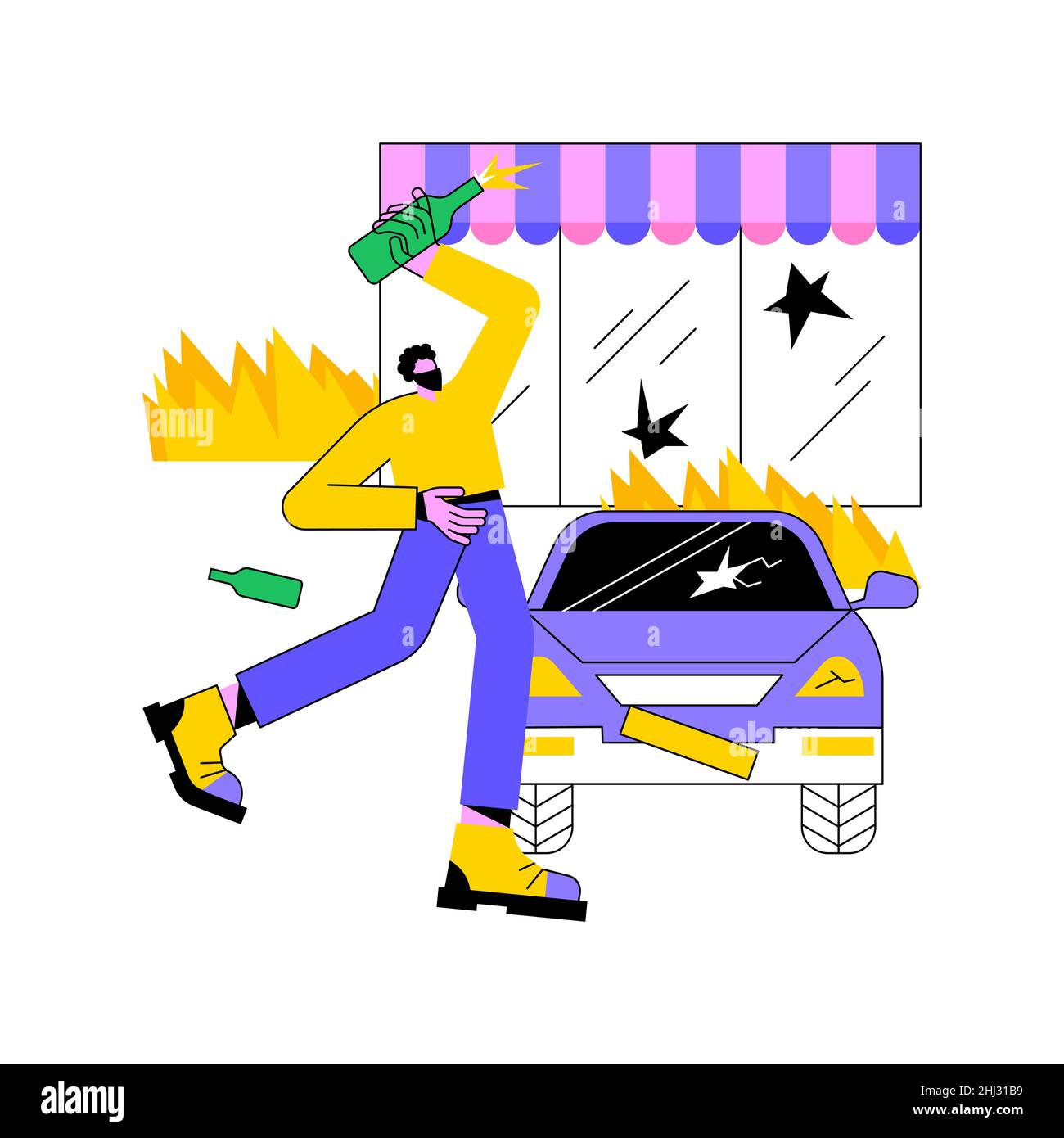Looting abstract concept vector illustration. Public protest ...