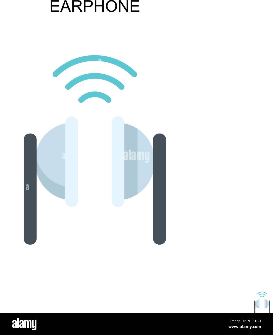 Earphone Simple vector icon. Illustration symbol design template for ...