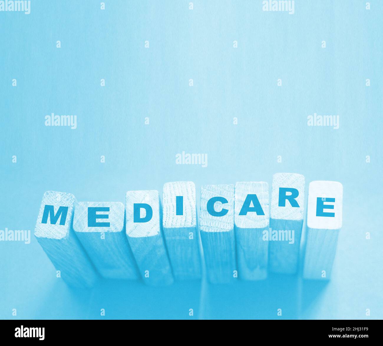 MEDICARE word made with building blocks. Medicine healthcare concept ...