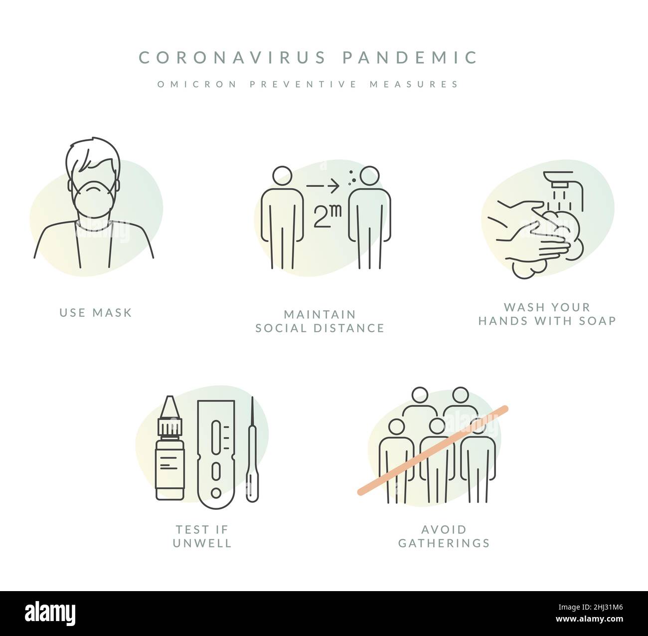 Coronavirus - Omicron Preventive Measures - Icon as EPS 10 File Stock ...
