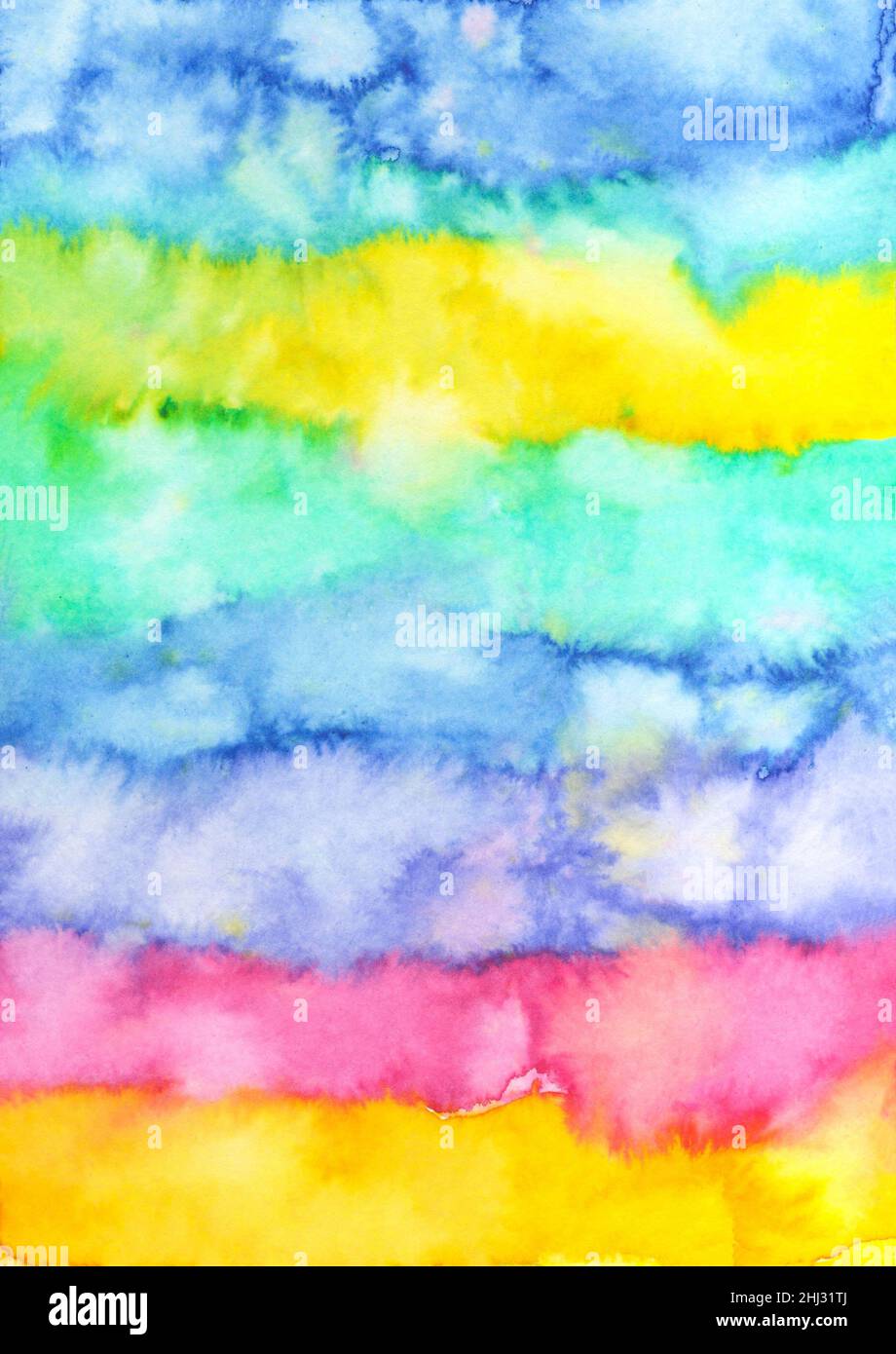 Colorful vibrant textured rainbow background. Abstract hand painted on ...