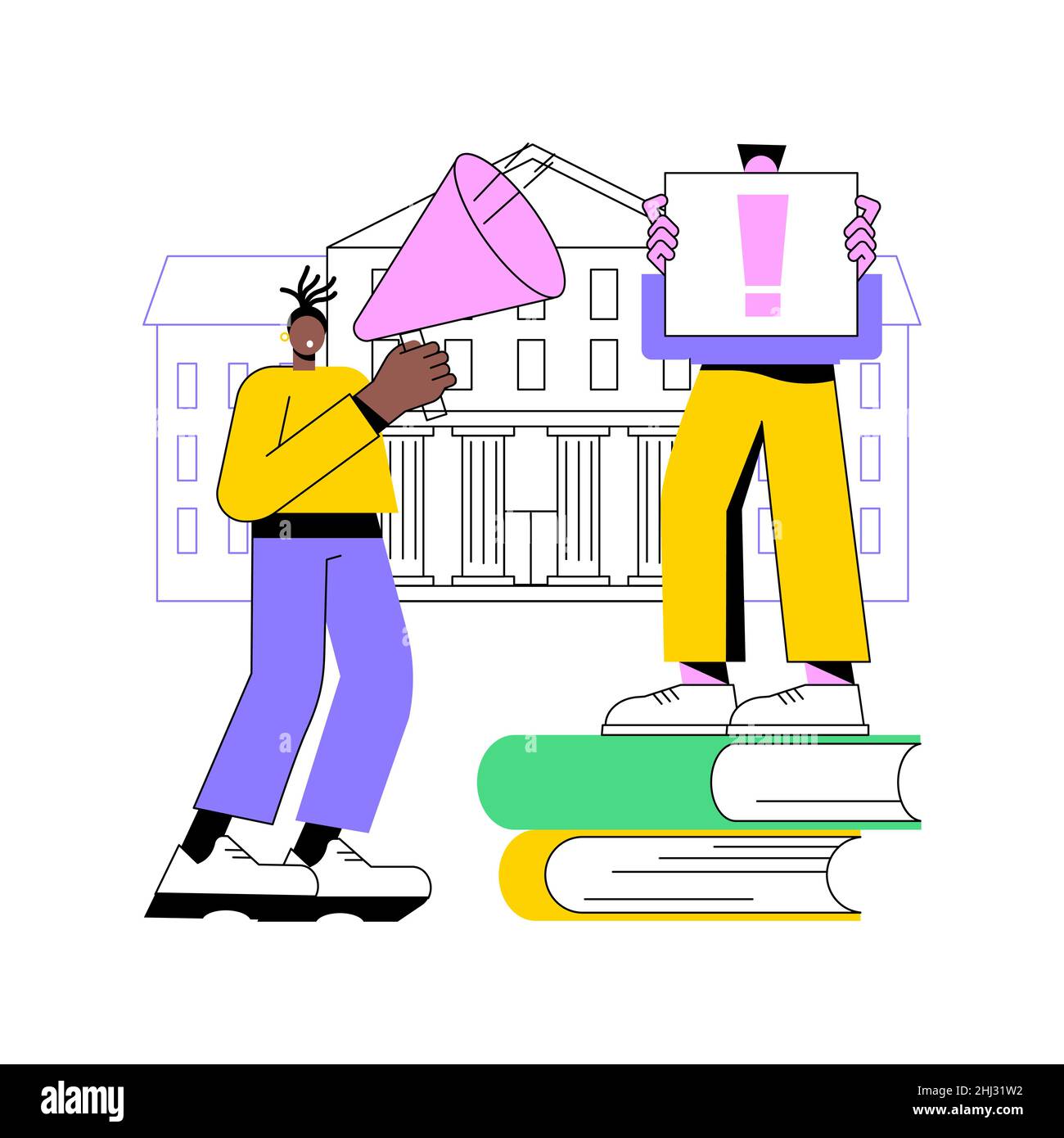 Student activism abstract concept vector illustration. Campus activism ...