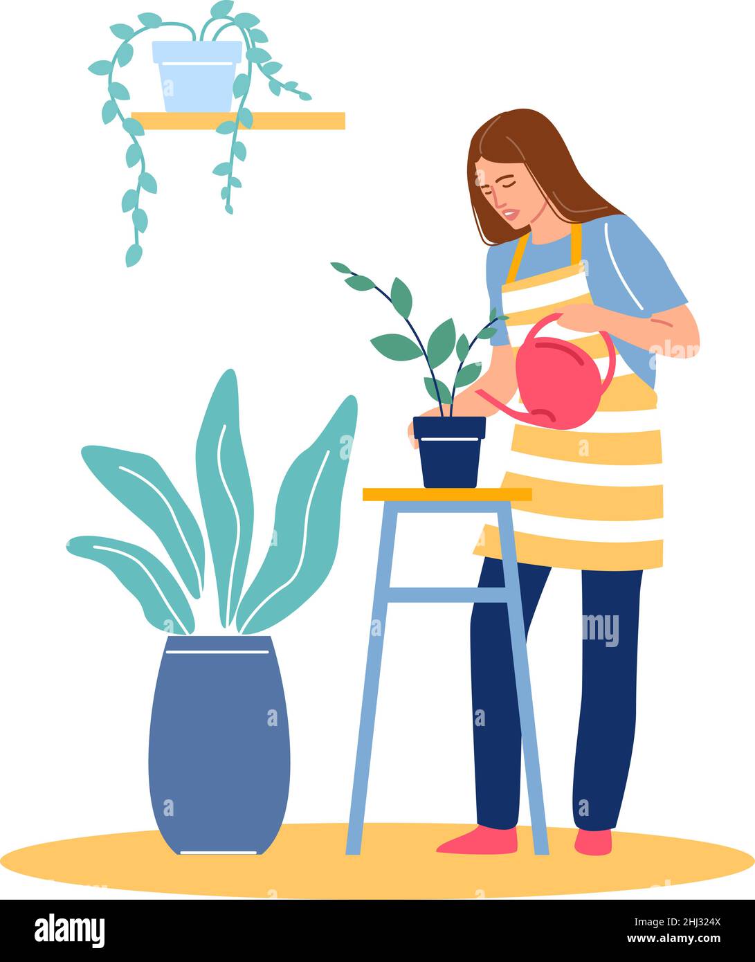 Urban garden plant pots Stock Vector Images - Alamy