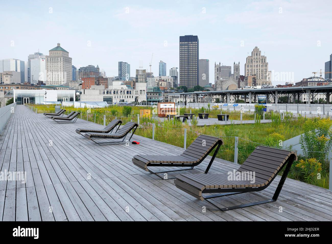 Top of the Cruise Ship Terminal with view on the city, Montreal ...