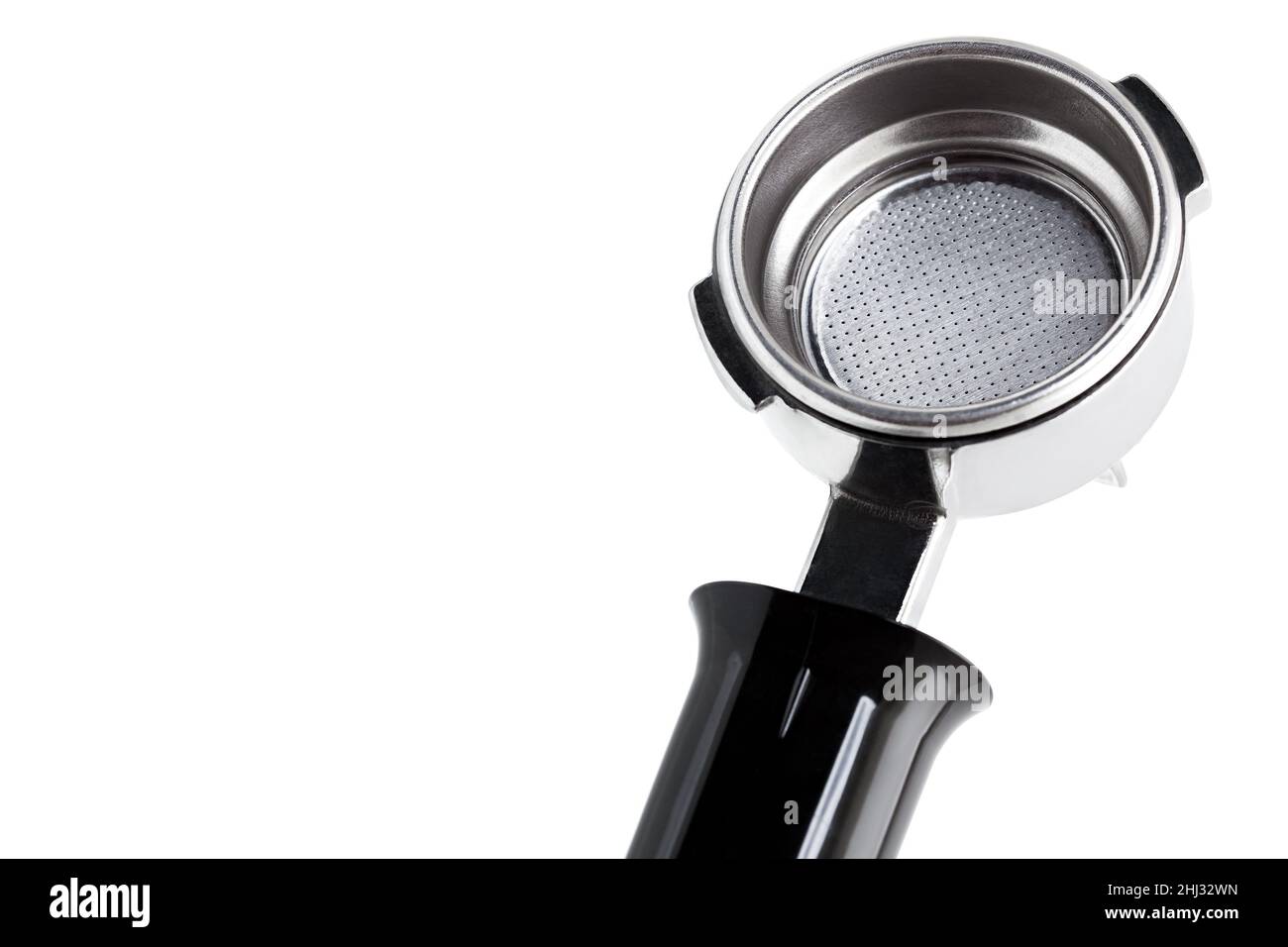 Holder from coffee maker with ground coffee, object isolated on white ...