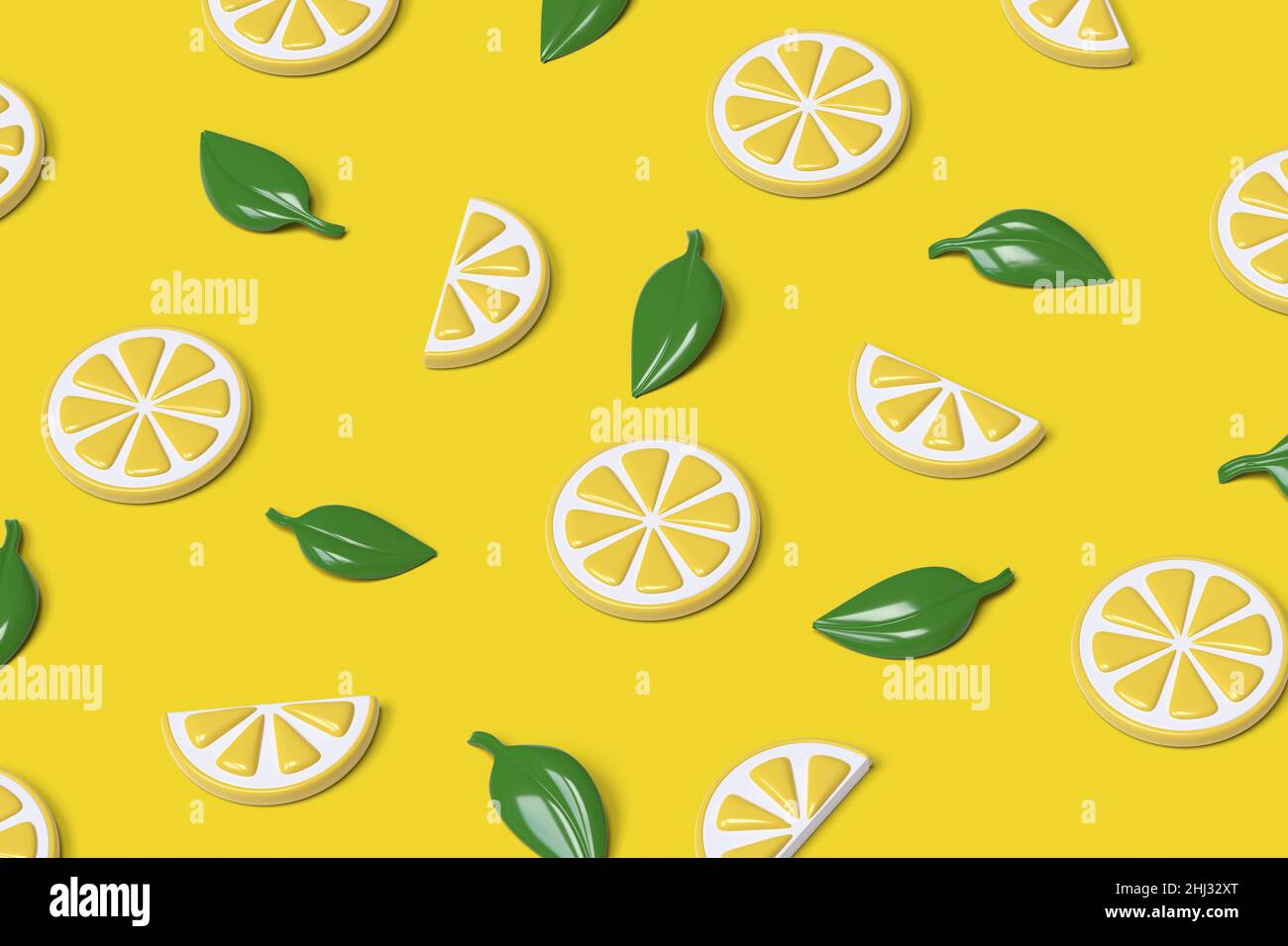 Cartoon lemons pattern background. 3D illustration Stock Photo - Alamy