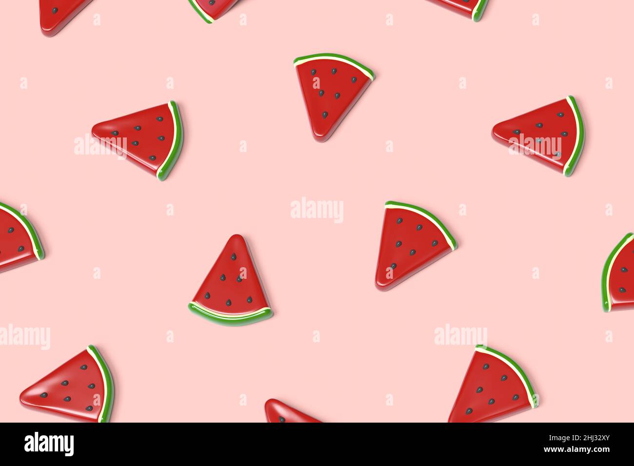 Cartoon watermelon pattern background. 3D illustration Stock Photo - Alamy