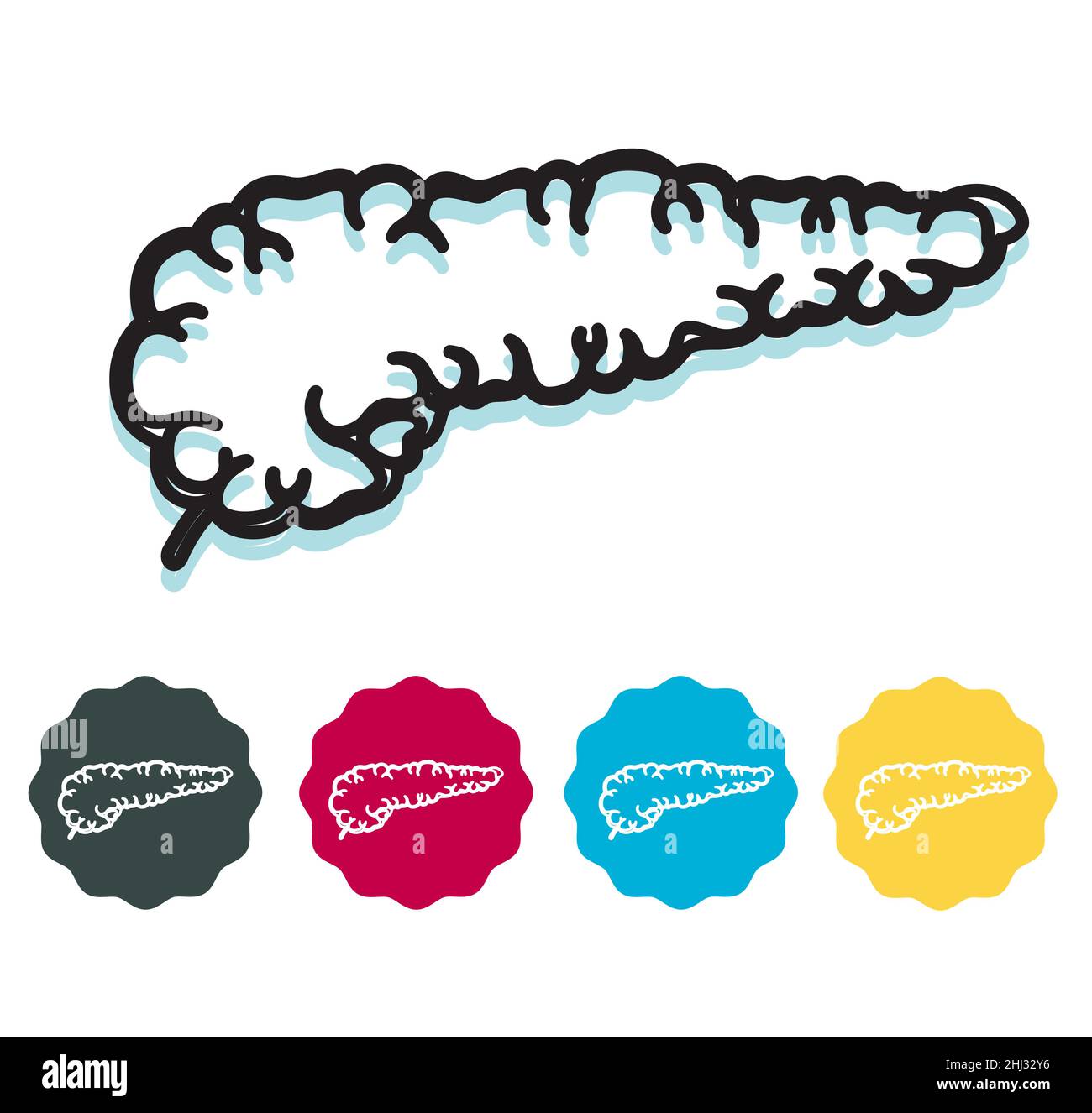 Pancreas - Body Part - Stock Icon as EPS 10 File Stock Vector Image ...