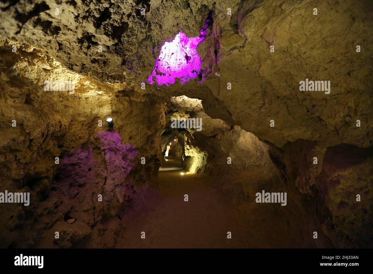 Olga Cave, limestone tuff cave, Lichtenstein-Honau, Baden-Wuerttemberg ...