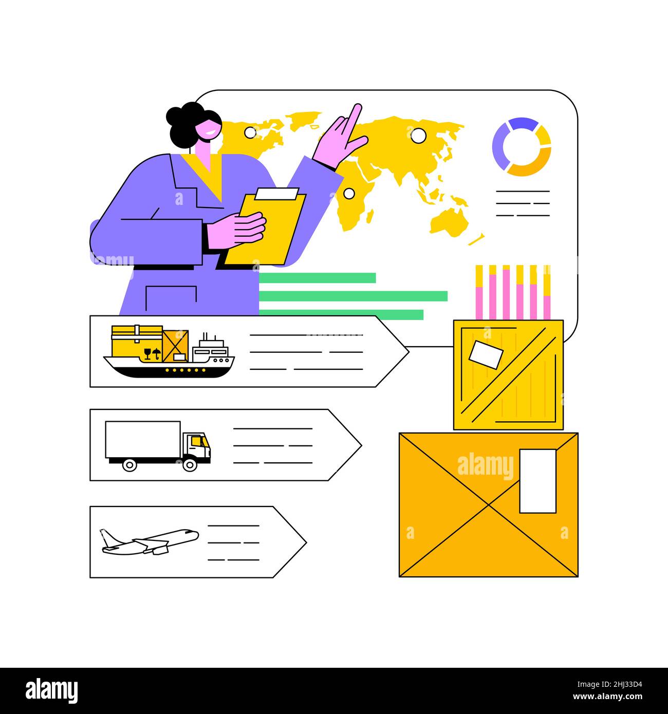 Supply chain analytics abstract concept vector illustration ...
