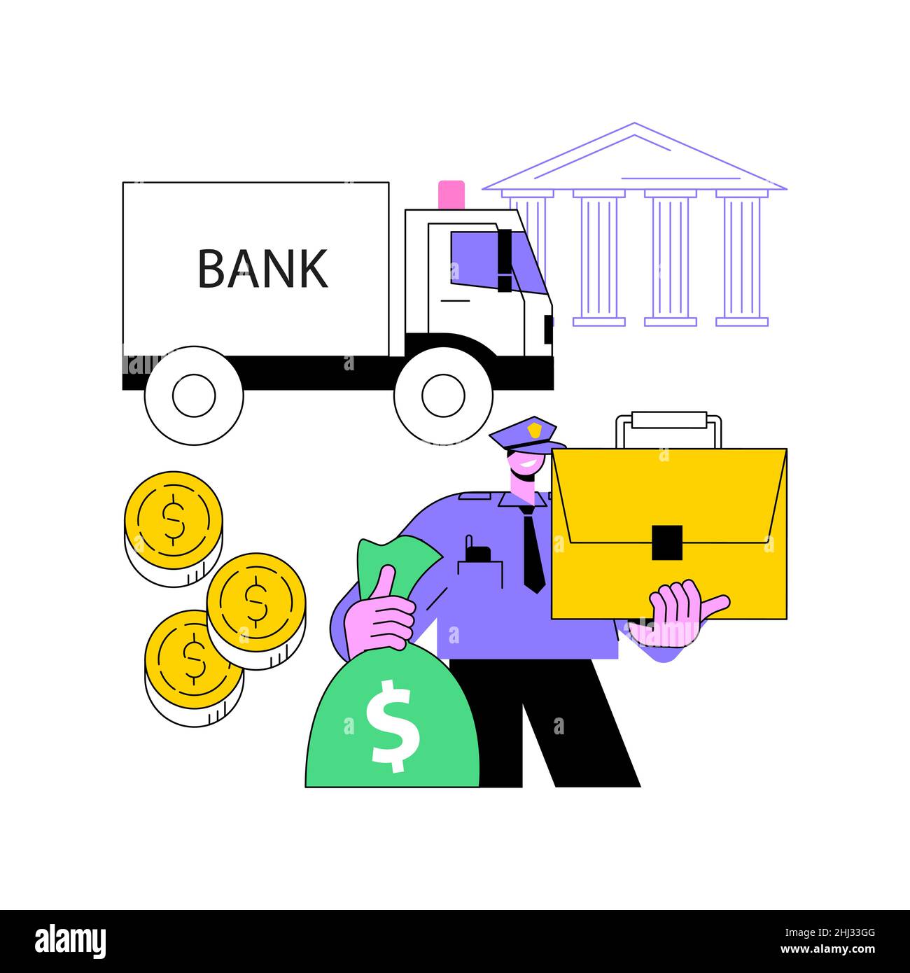 Cash-in-transit abstract concept vector illustration. ?ash valuables in ...