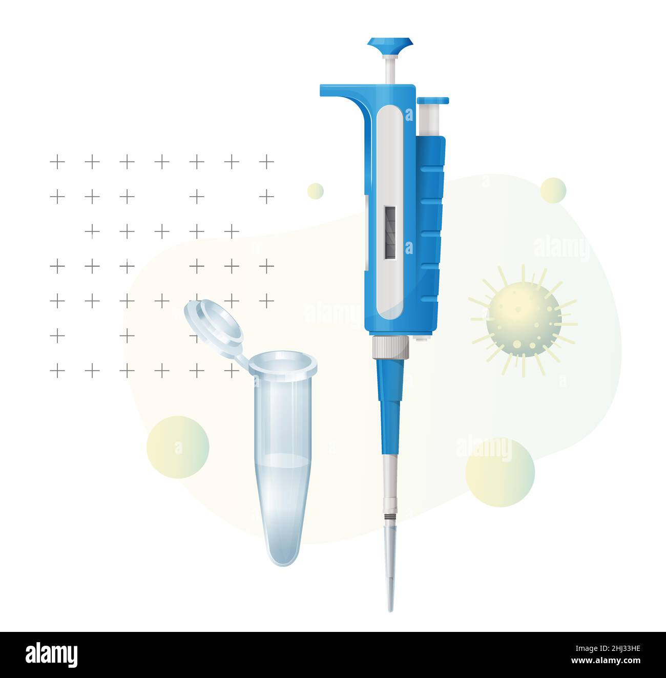Micropipette - PCR Testing Lab Apparatus - Illustration as EPS 10 File ...