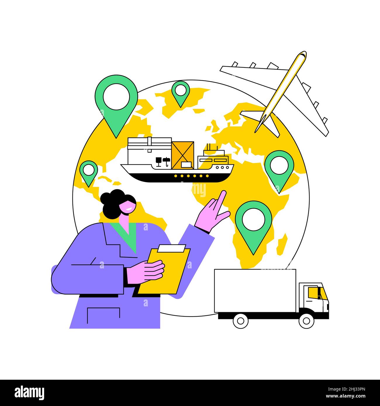 Global transportation system abstract concept vector illustration ...