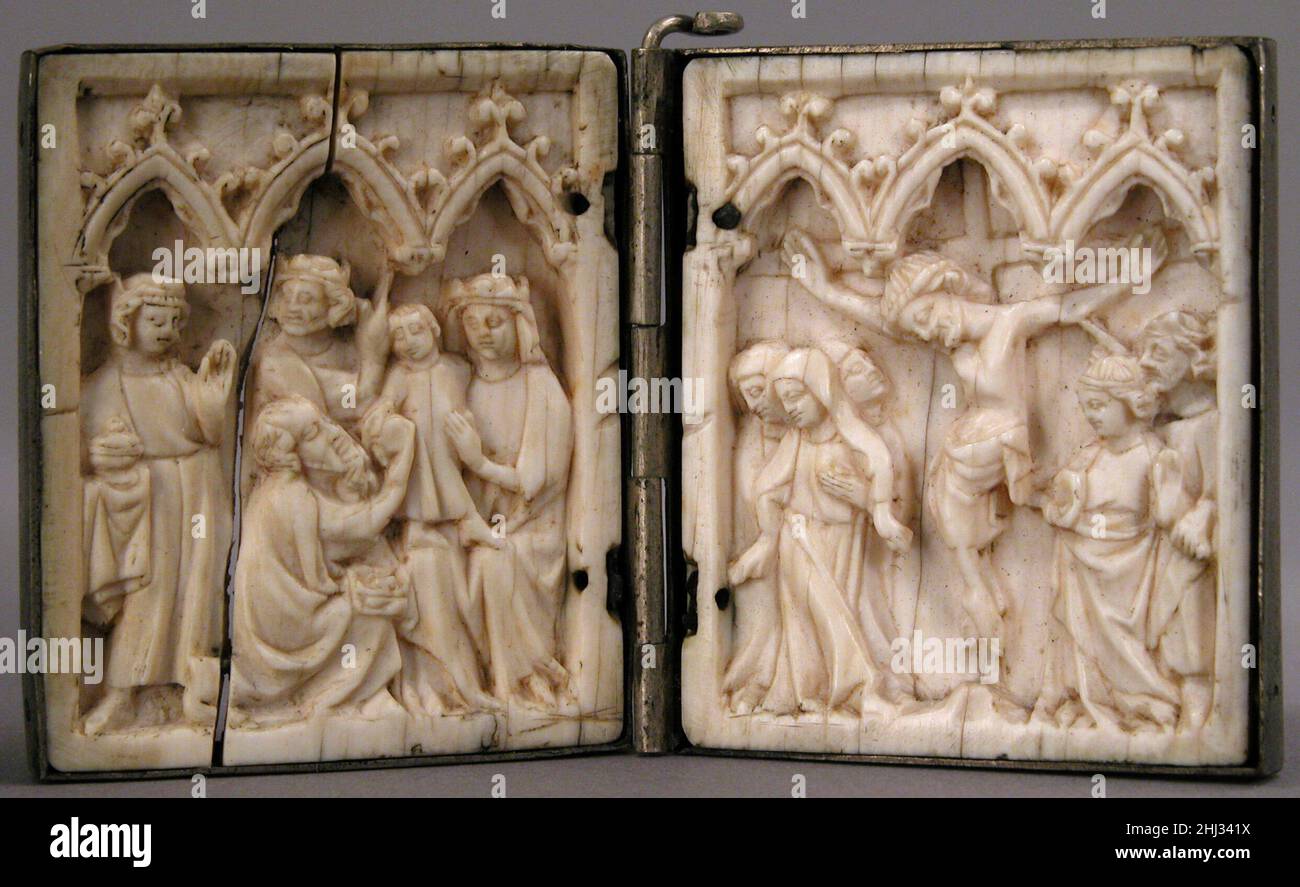 Diptych with Adoration of the Magi and Crucifixion 14th century French. Diptych with Adoration ...