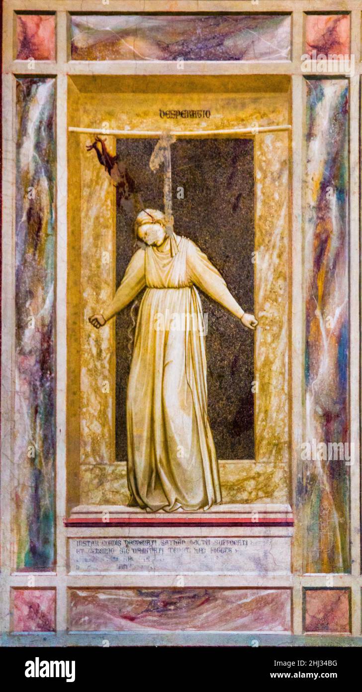 On the side walls, depictions of virtues and vices, Cappella degli ...