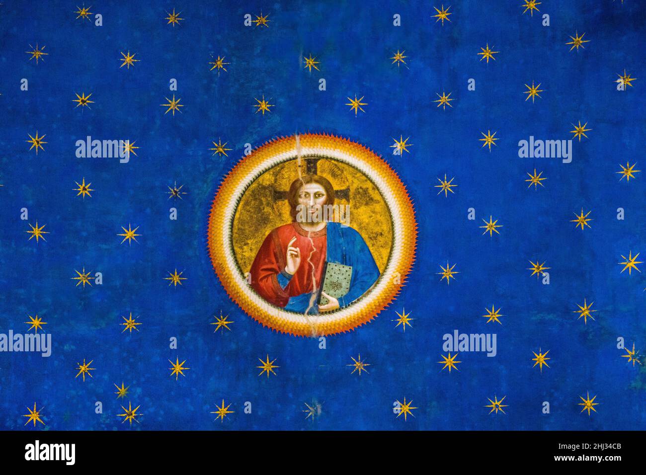 Vault with blue starry sky, Cappella degli Scrovegni, with the famous ...