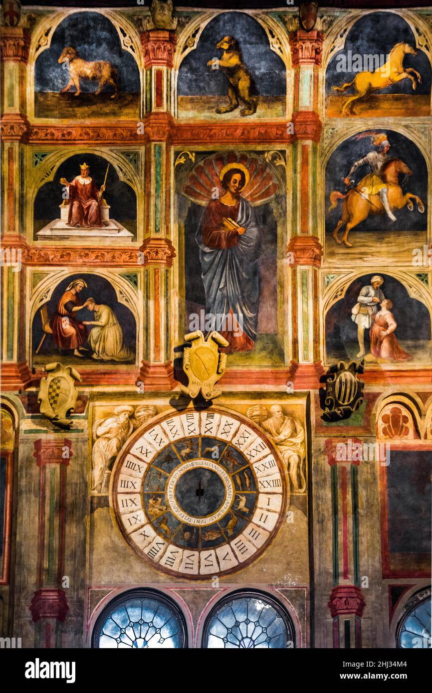 Council Chamber entirely painted with 15th century astrological and ...