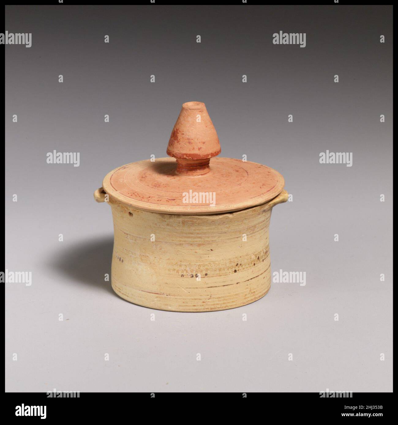 Terracotta pyxis (box) 7th century B.C. Greek, Corinthian In Corinth ...