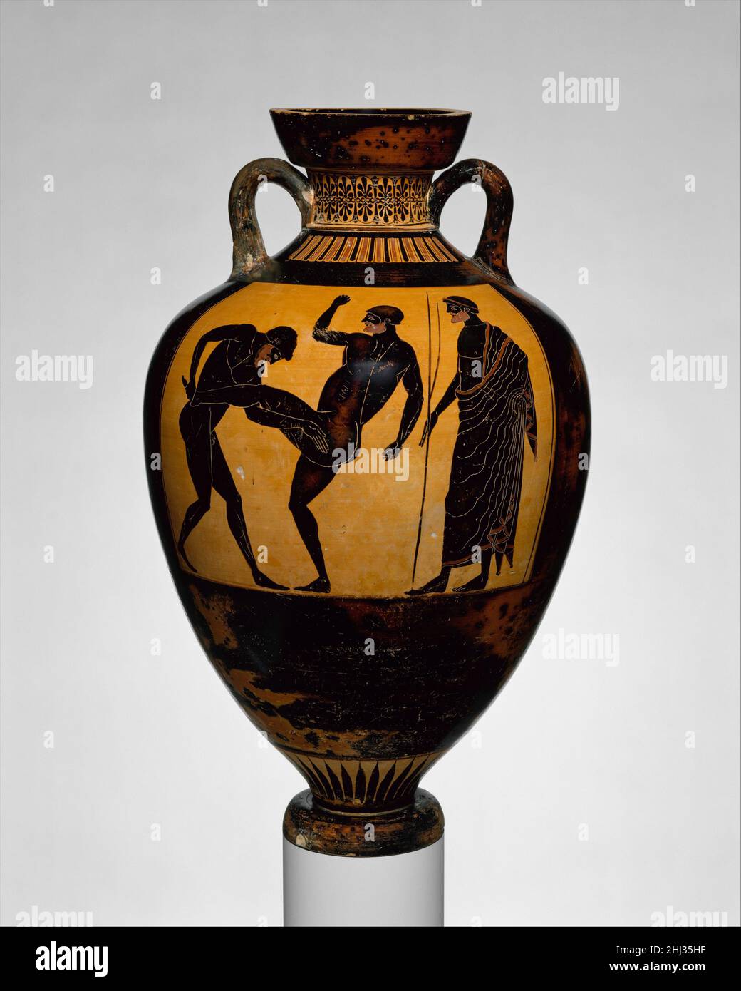 Terracotta Panathenaic prize amphora ca. 500 B.C. Attributed to the ...