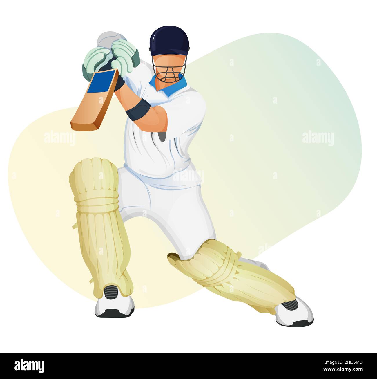 Cricket player illustration Stock Vector Images - Alamy