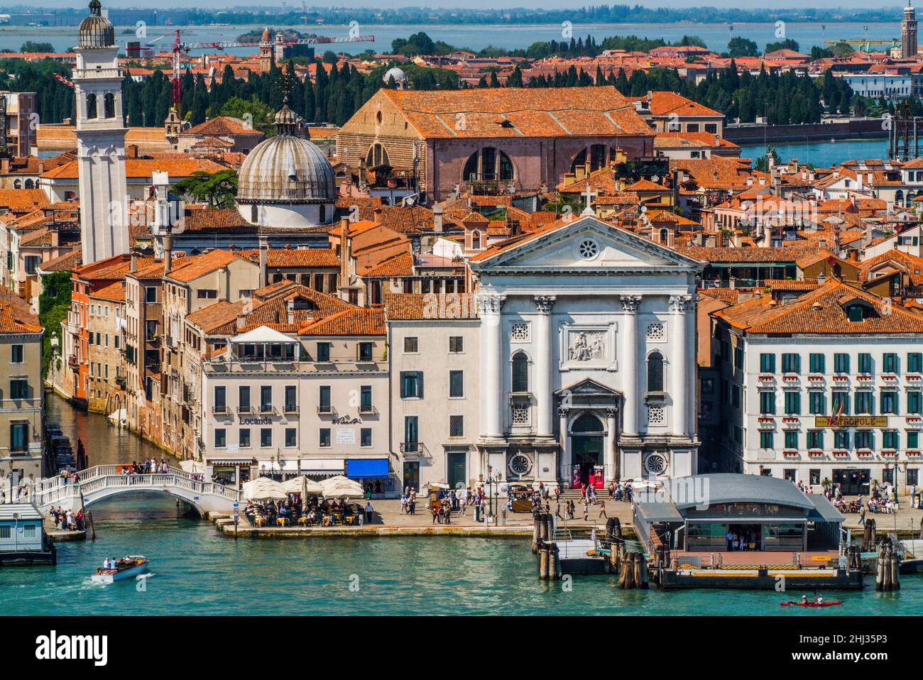 View of the waterfront and Castello district with Pieta church and ...