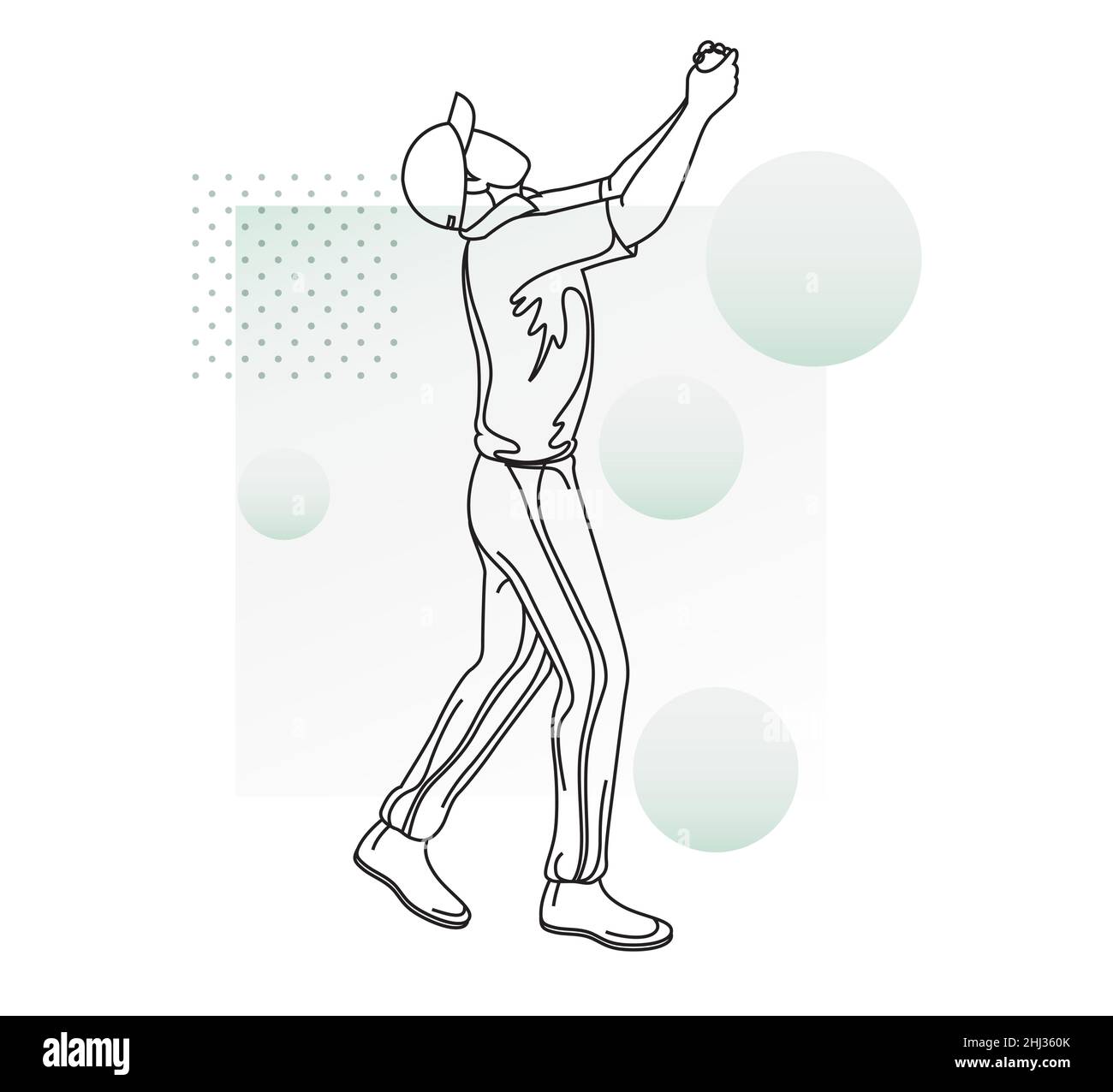 Cricket Player - Fielder taking catch - Stock Illustration as EPS 10 ...