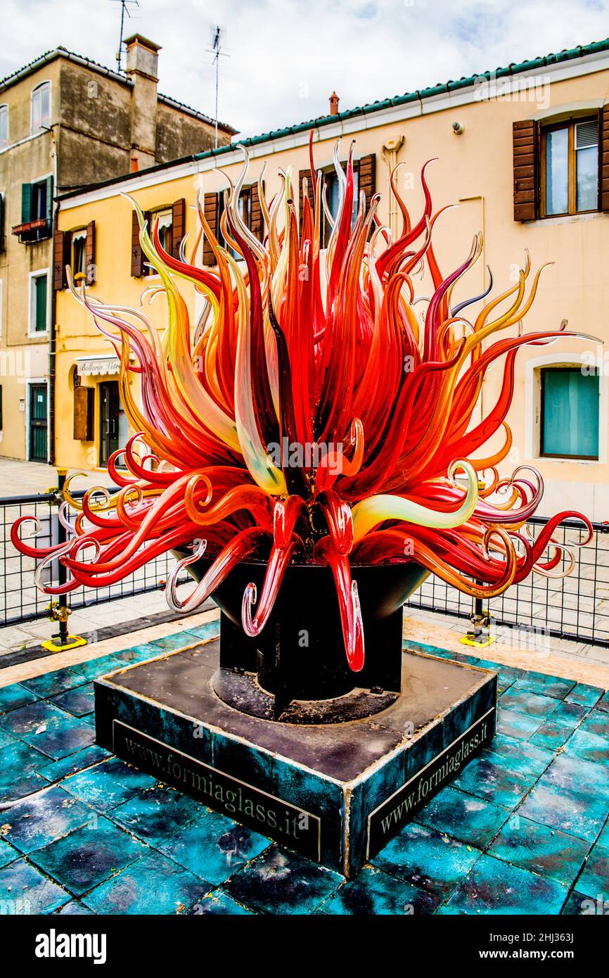 Art sculpture made of glass, Murano island, famous for its glass art ...