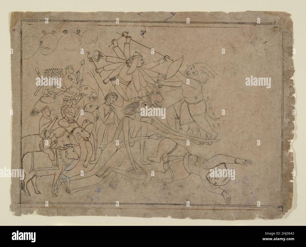 Durga, Kali, and the Matrikas Battle the Demon Raktabija: Scene from ...