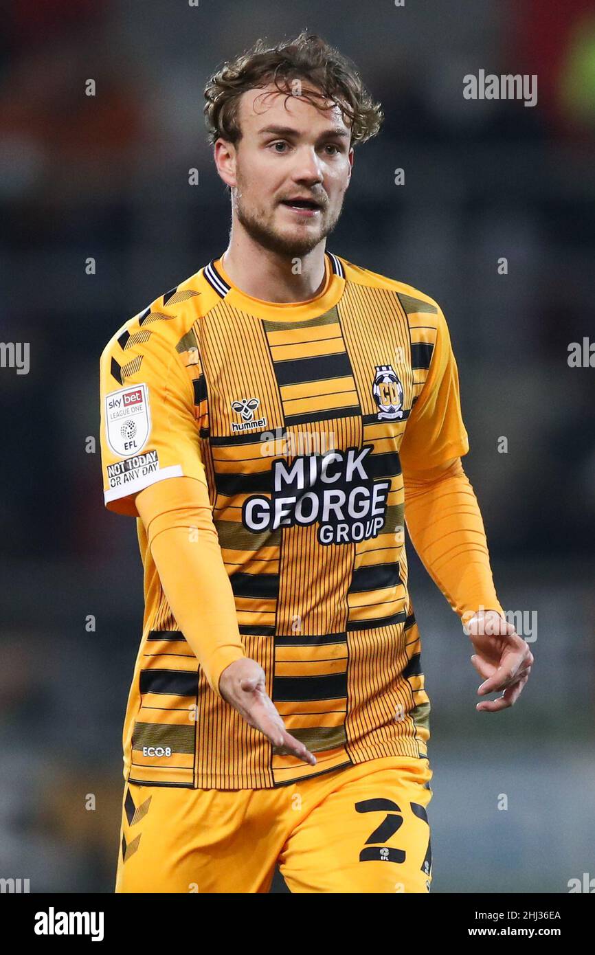 Cambridge United's Ben Worman during the Papa John's Trophy quarter ...