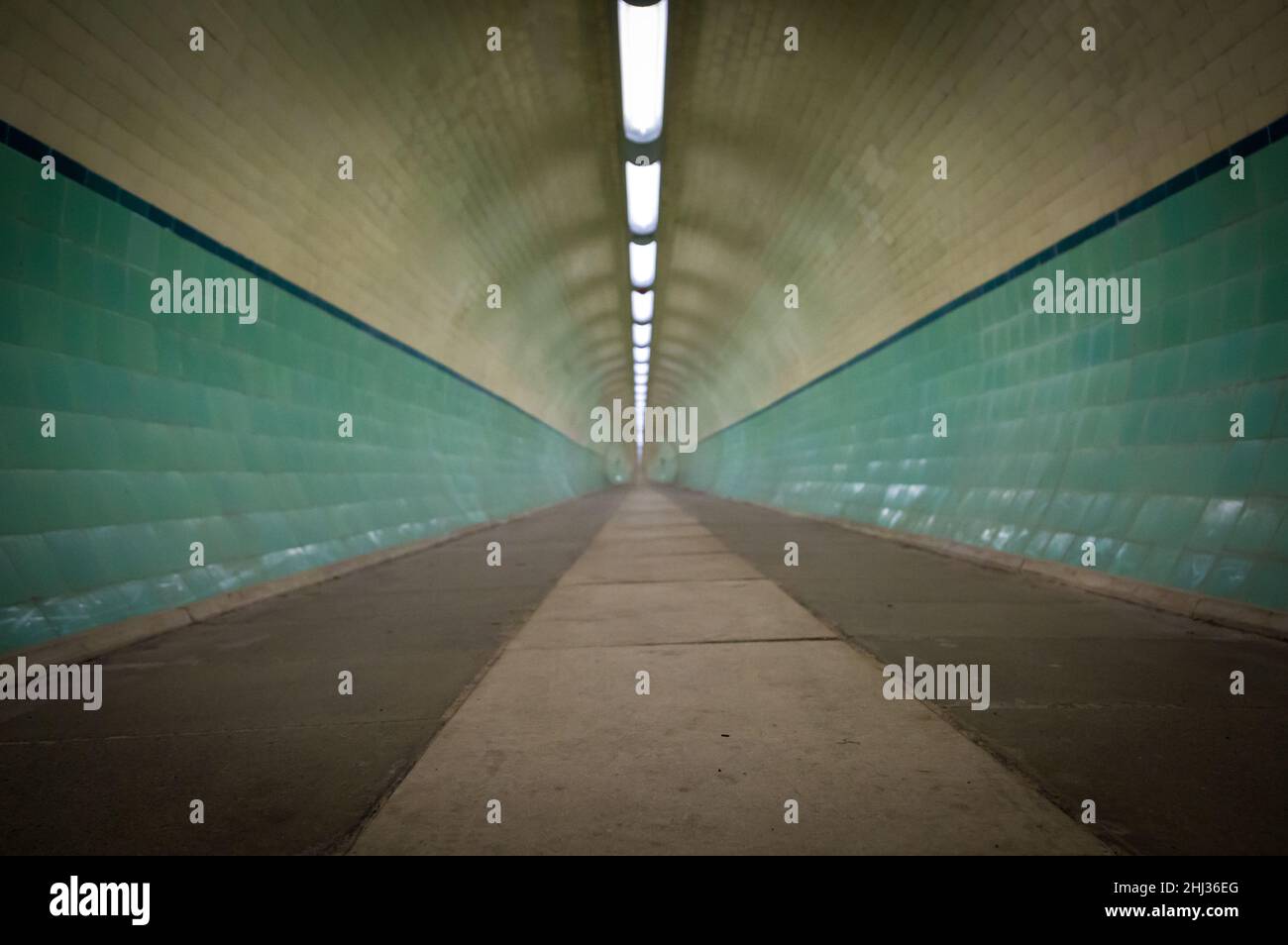 An old pedestrian tunnel, decorated with ornate tiles Stock Photo - Alamy