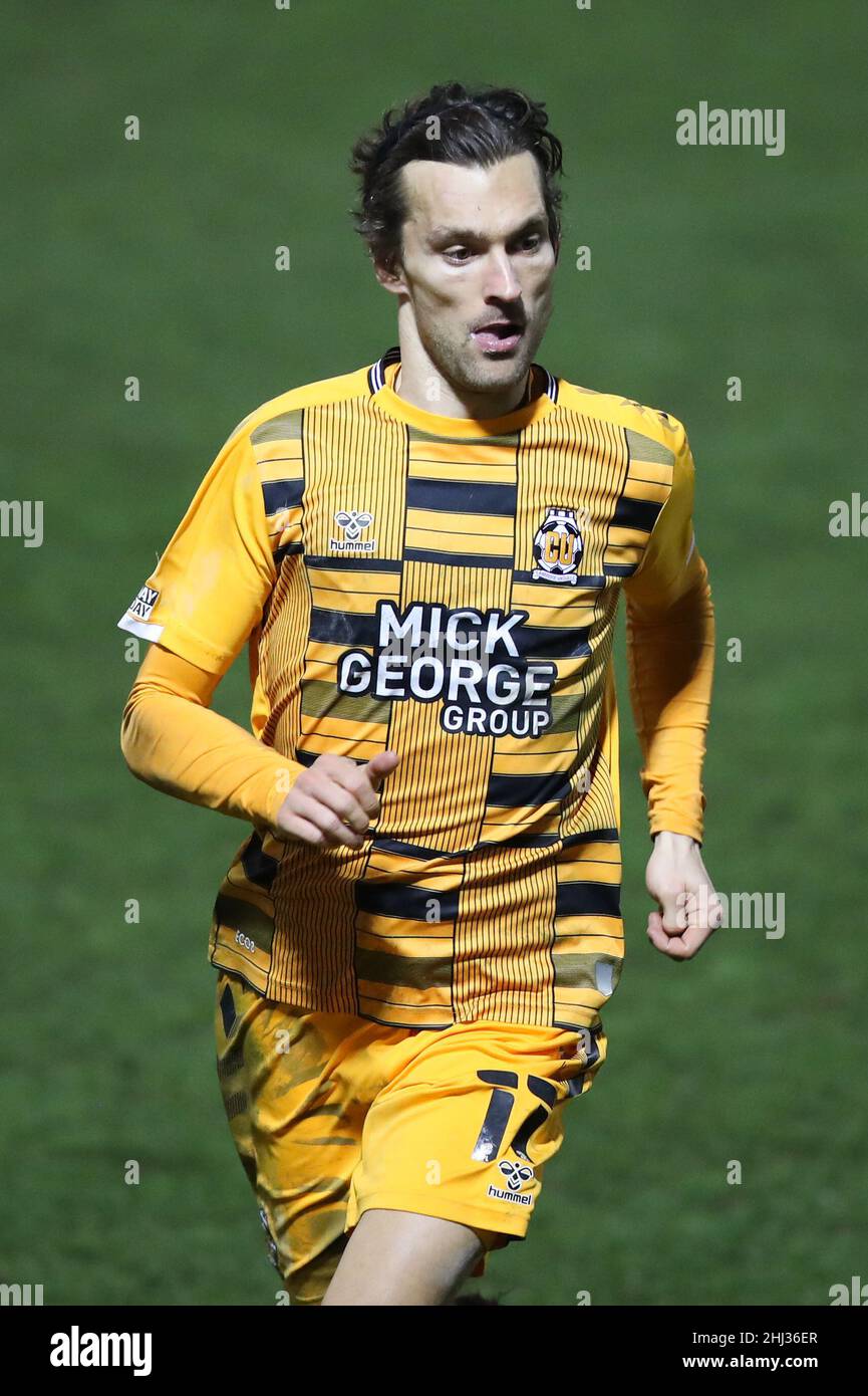 Cambridge United's Harrison Dunk during the Papa John's Trophy quarter ...