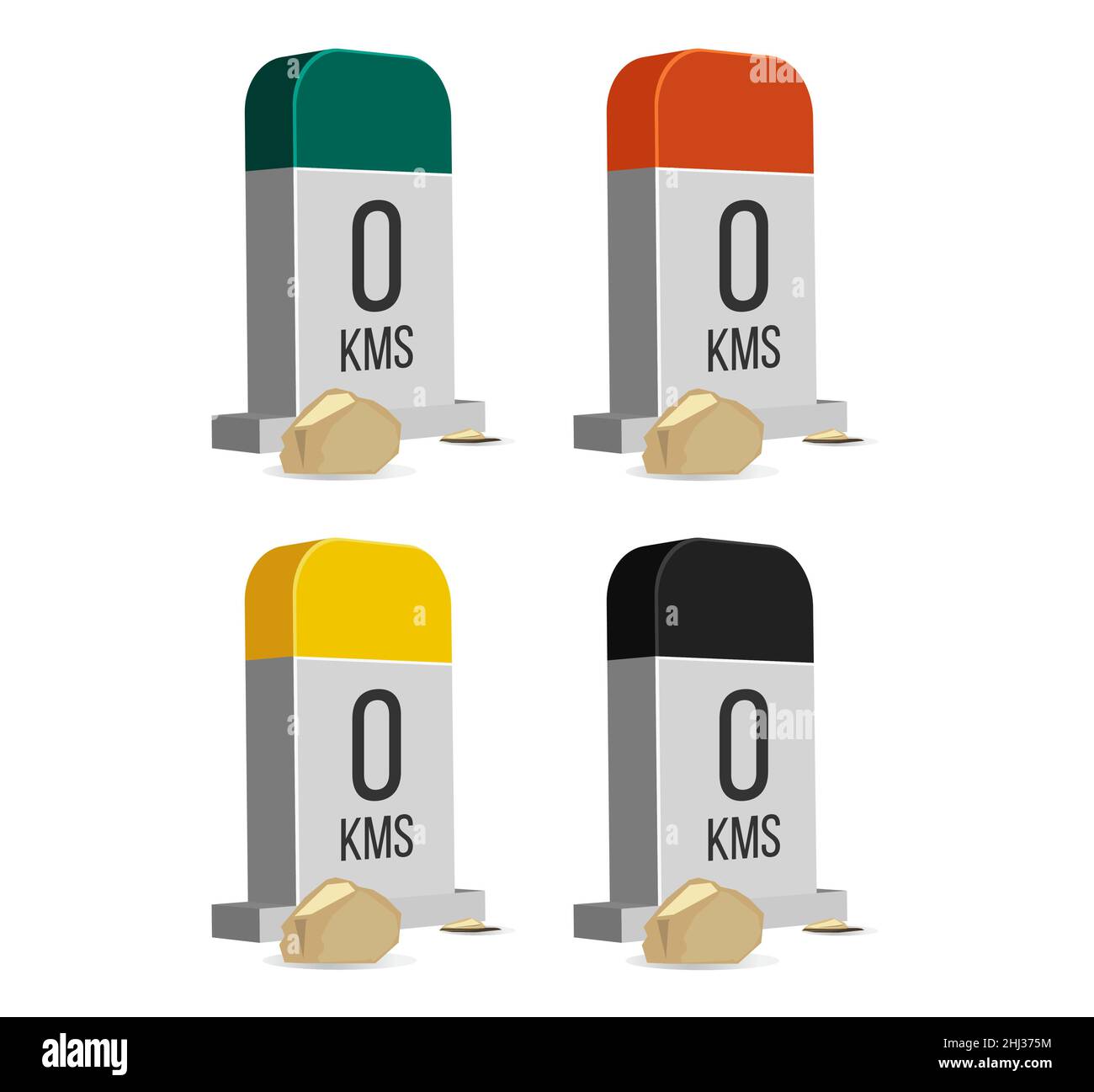 MileStone Marker placed on a route - Stock Illustration as EPS 10 File ...