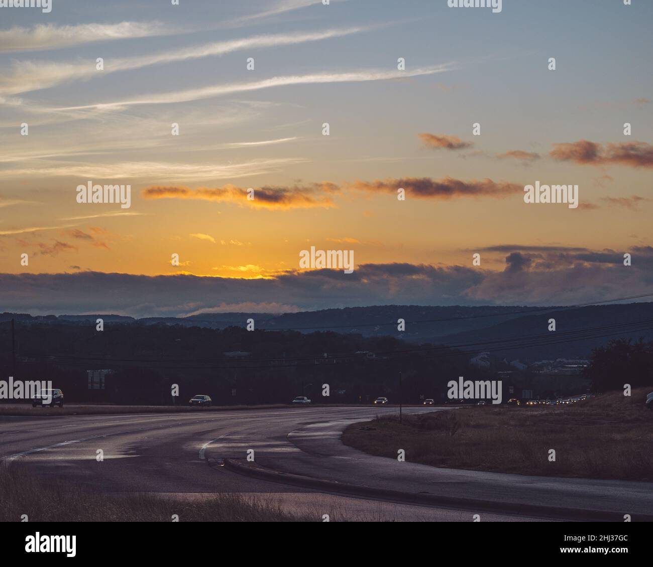 Sunset over loop 360 in rollingwood Stock Photo - Alamy