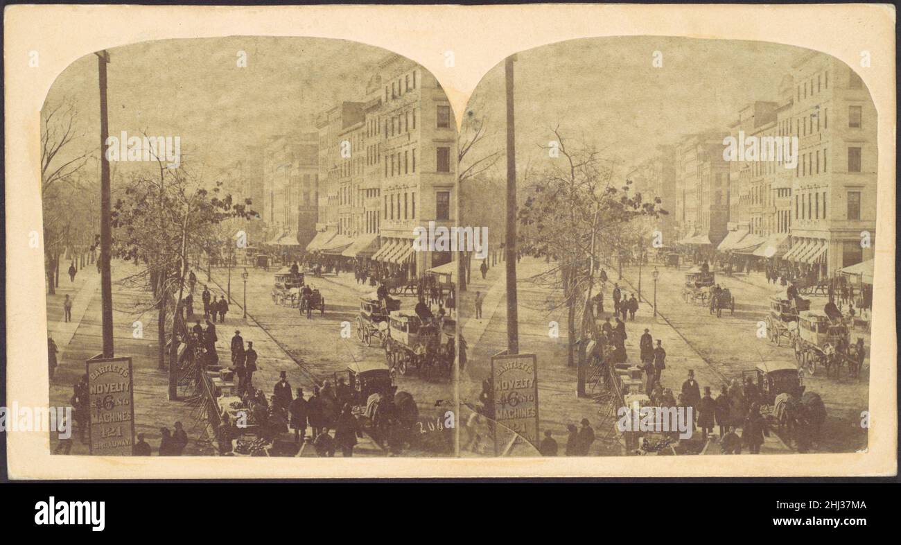 [Broadway with horse-drawn carriages] ca. 1860s Edward Anthony American ...