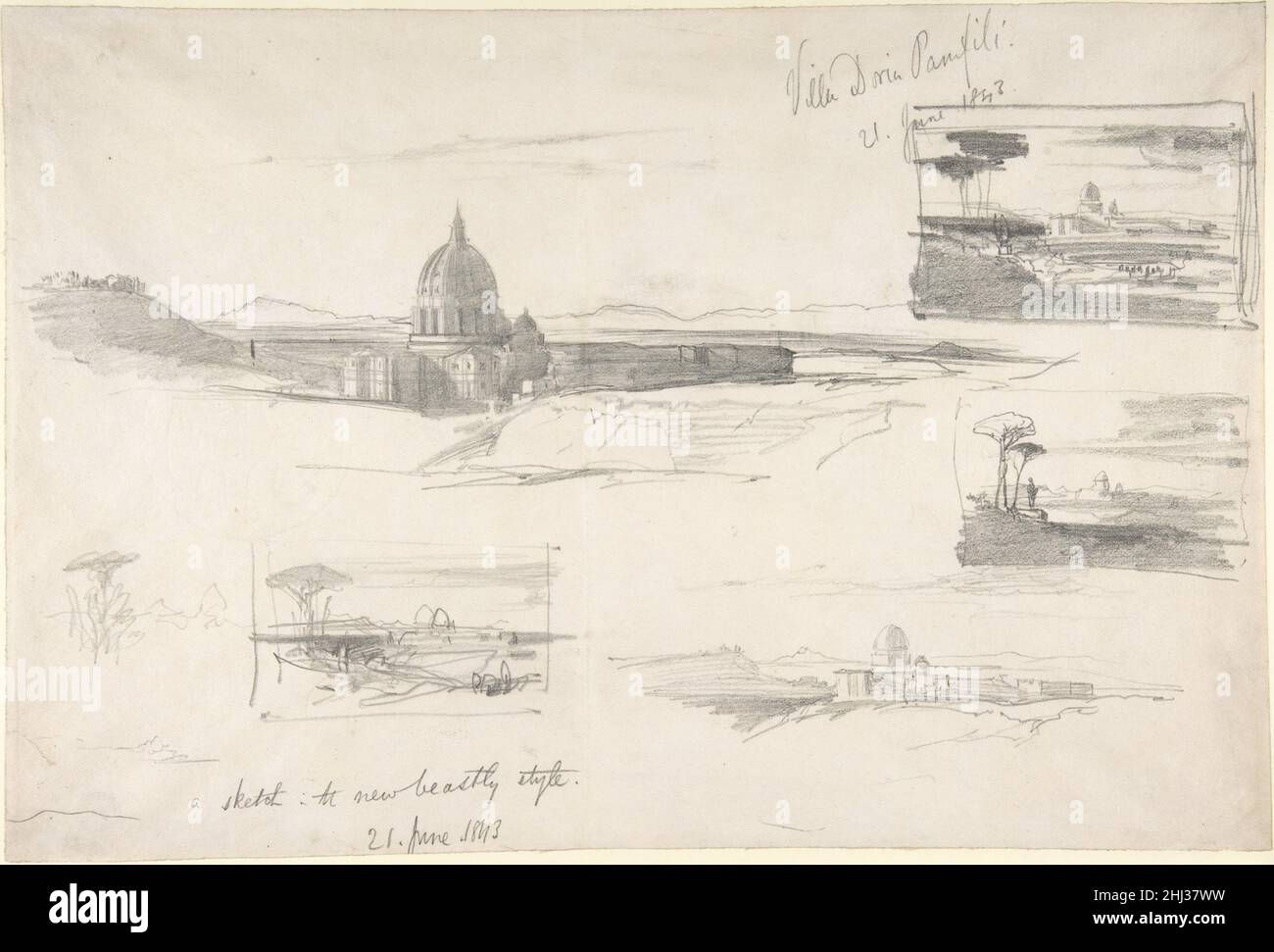 View of St. Peter's, Rome 1843 Edward Lear British. View of St. Peter's ...