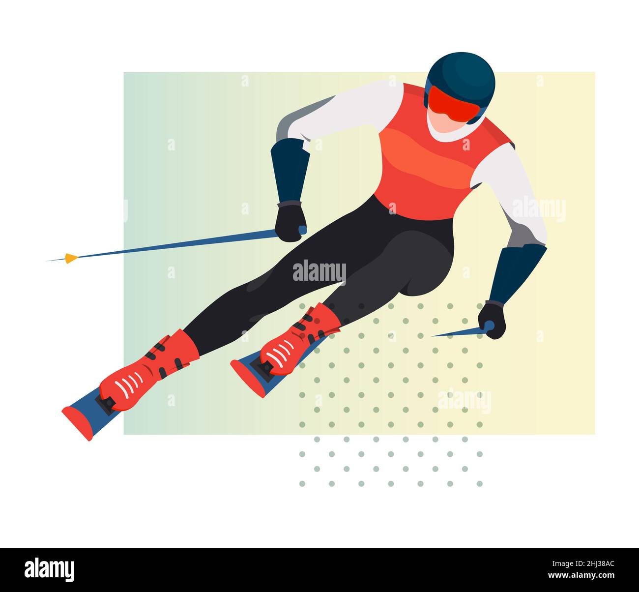 Skiers skiing downhill Stock Vector Images - Alamy