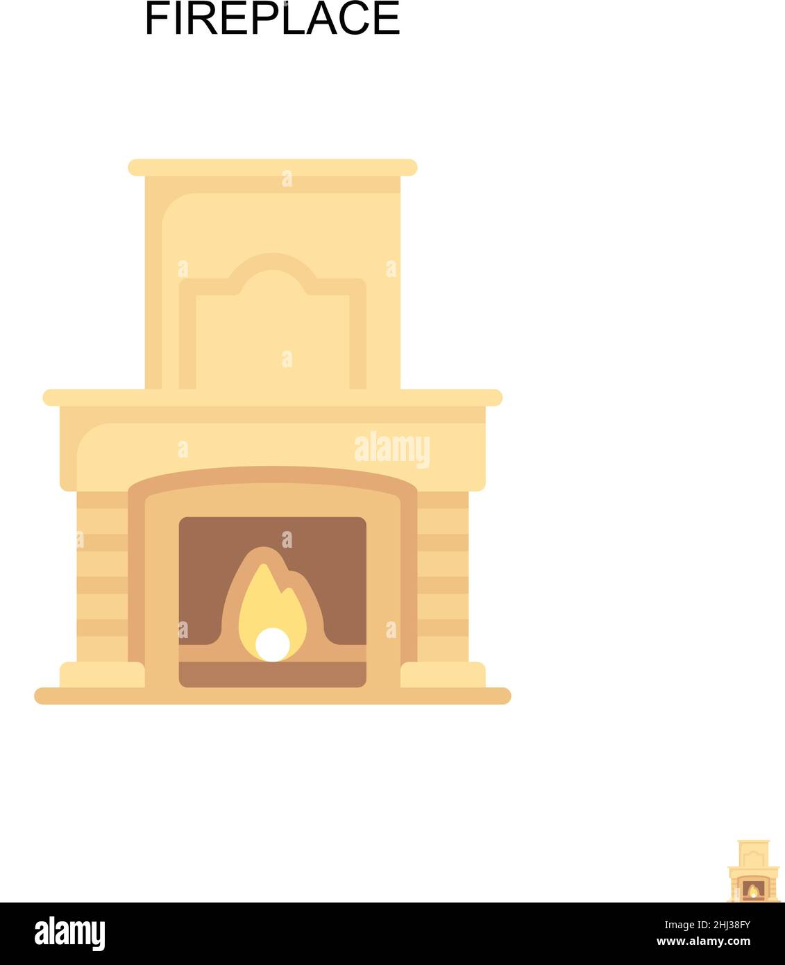 Fireplace Simple vector icon. Illustration symbol design template for ...