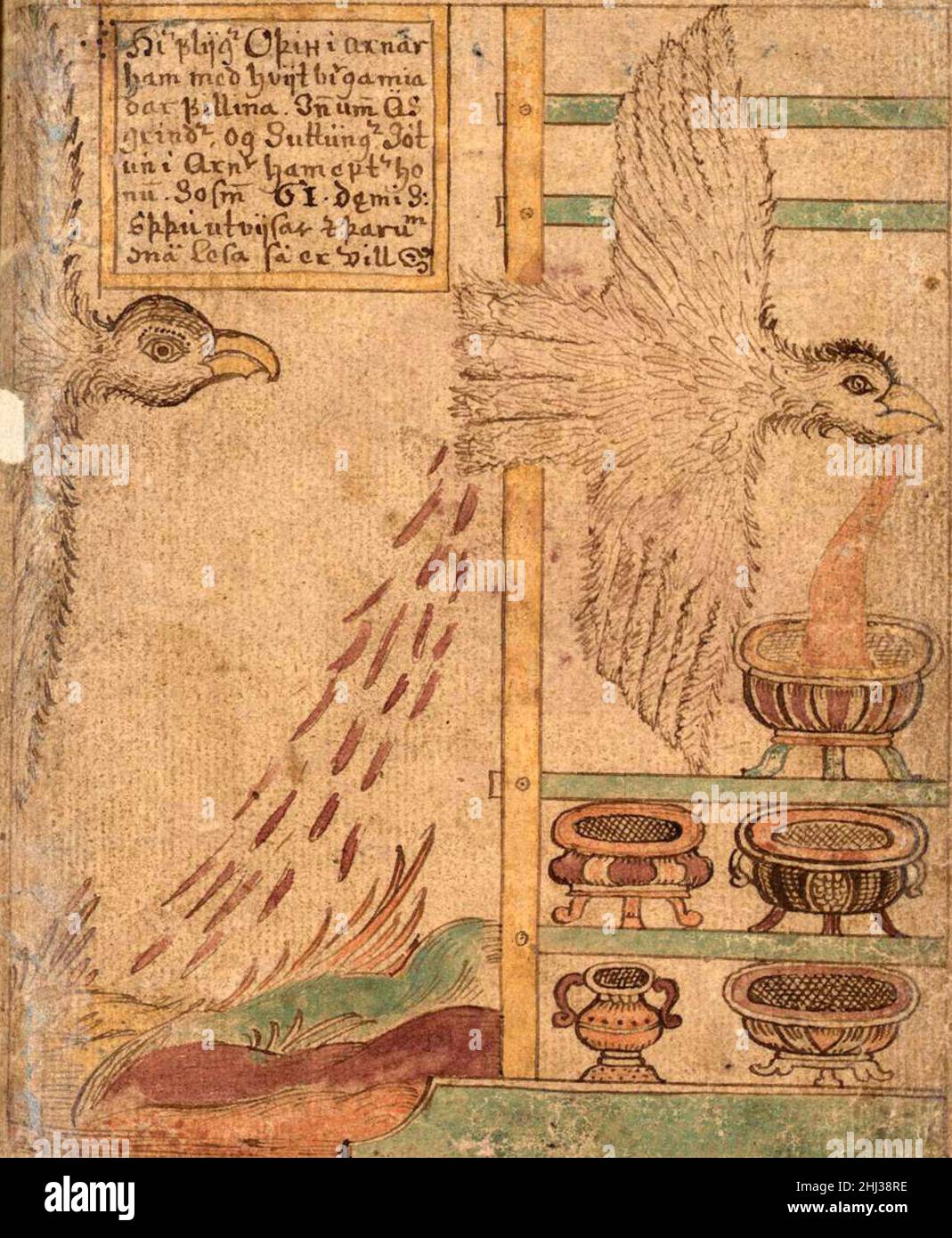 SÁM 66, 76r, Mead of Poetry Stock Photo - Alamy