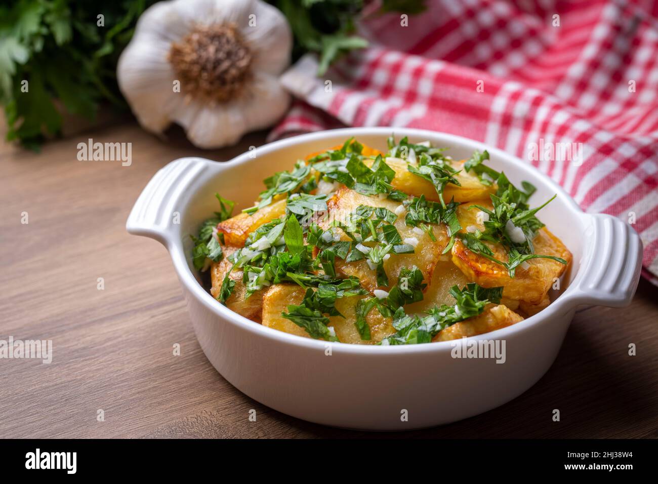 Traditional delicious Turkish food, Village style sour french fries ...