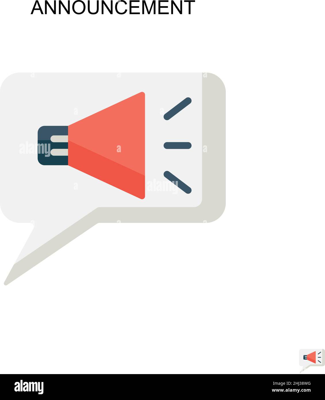 Announcement Simple vector icon. Illustration symbol design template ...