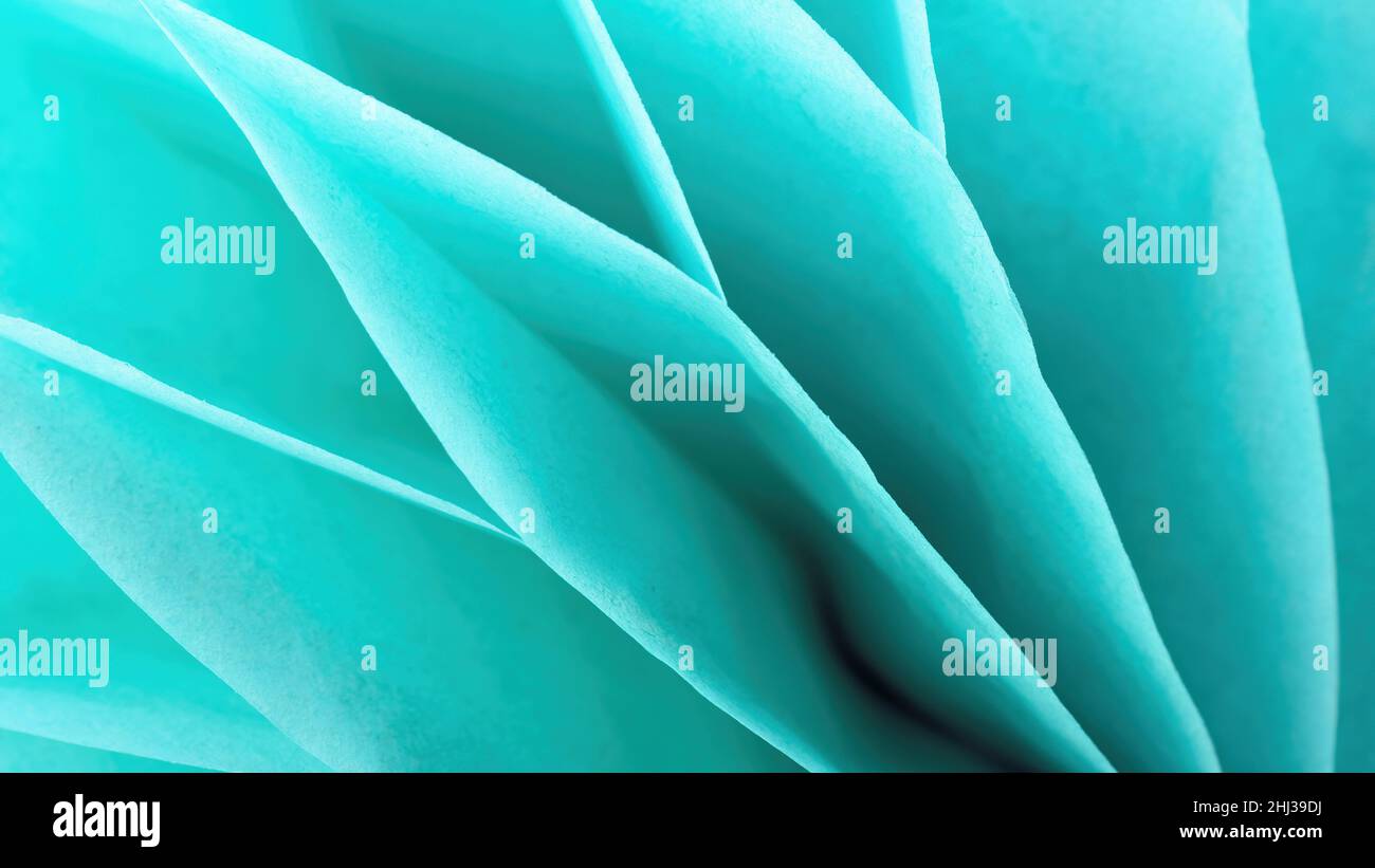 Abstract geometric background macro photography. Turquoise paper ...