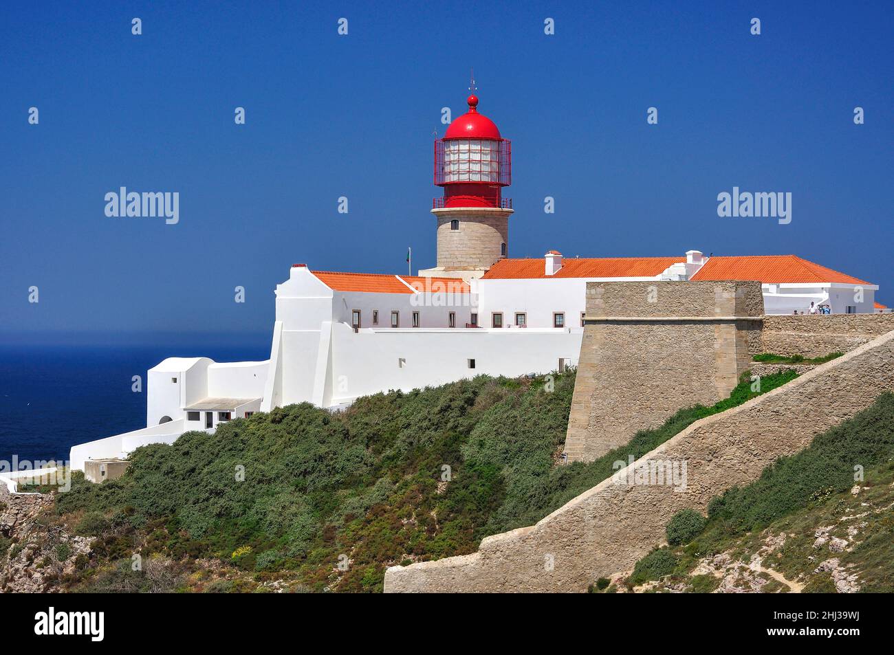 The Lighthouse, Cabo de São Vicente, Algarve Region, Portugal Stock ...