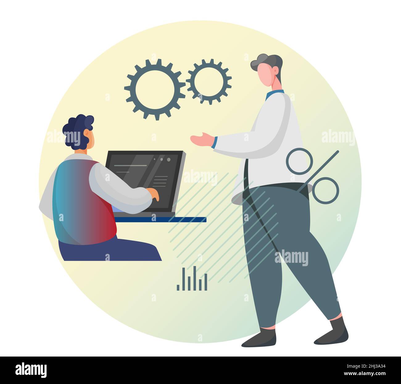 Collaborative Work Process - Manager - Illustration as EPS 10 File ...