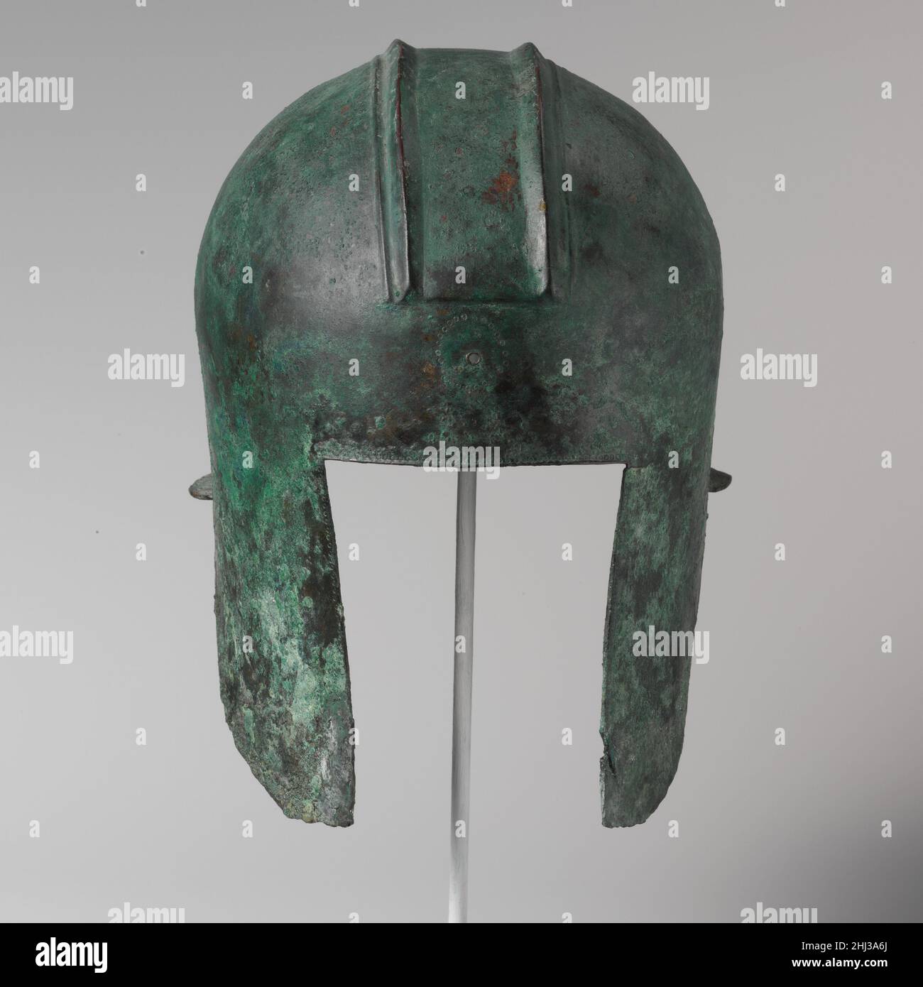 Bronze helmet of Illyrian type early 5th century B.C. Greek The borders ...