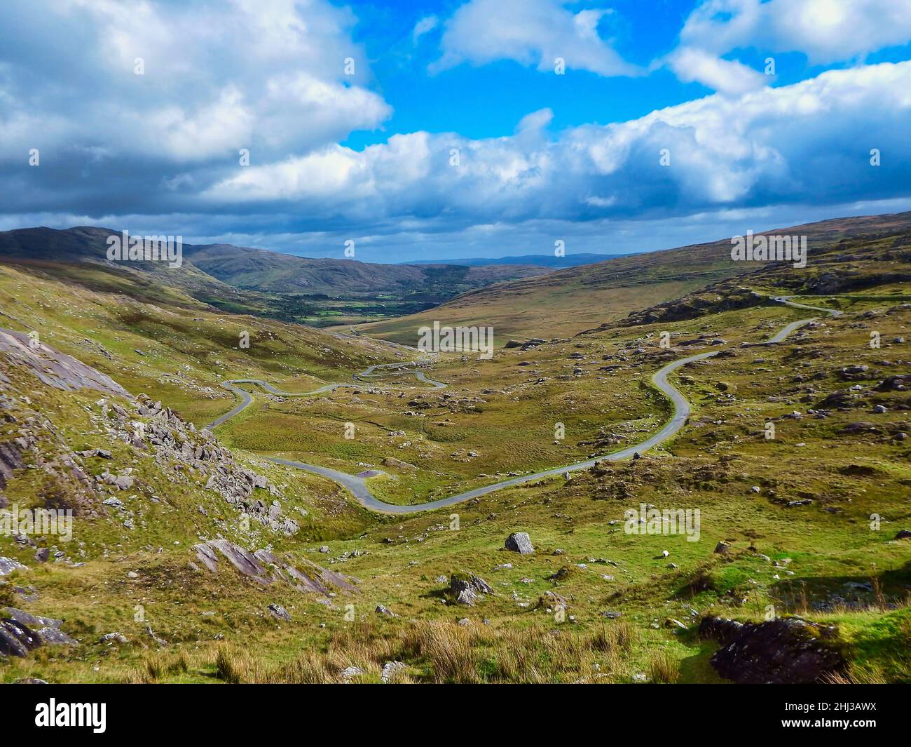 Overview of the Healy Pass in Adrigole, Beara Peninsula, Ireland Stock ...