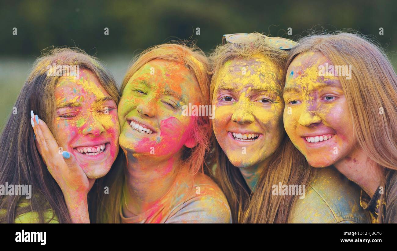 Woman smeared with bright hi-res stock photography and images - Alamy