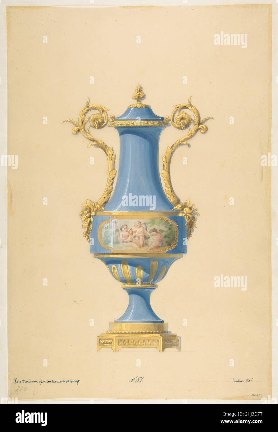Design for a Porcelain Vase with Bronze Mount 19th century Anonymous ...