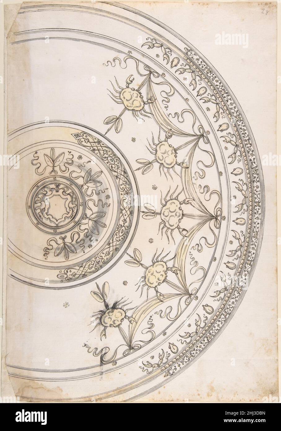 Design for Silver Plate Decorated with Crabs 16th century Erasmus Hornick Netherlandish. Design ...